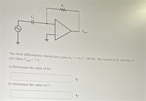 Solved The Ideal Differentiator Shown Has A Gain AV At Chegg