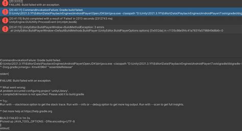 No Build Gradle Failure Questions Answers Unity Discussions