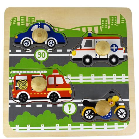 Wooden Traffic Peg Puzzle Shape Sorter