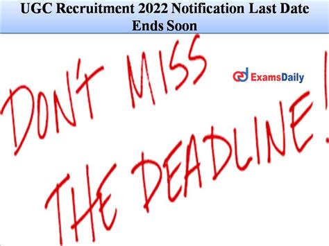 Ugc Recruitment 2022 Notification Last Date Ends Soon Bebtech
