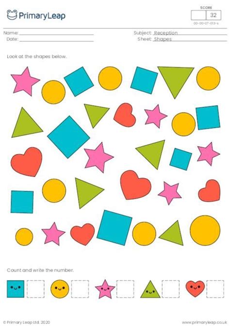Counting Shapes Worksheet