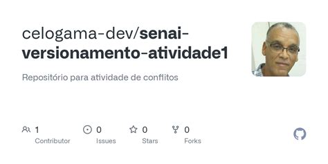 Github Celogama Dev Senai Versionamento Atividade Reposit Rio Para