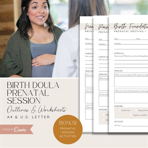 Birth Doula Prenatal Session Outlines And Worksheets Prenatal Meeting