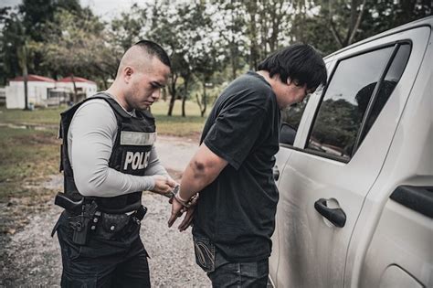 Premium Photo Police And Thief Conceptthe Cop Catch Criminals Break