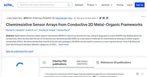 chemiresistive sensor arrays from conductive 2d metal organic frameworks