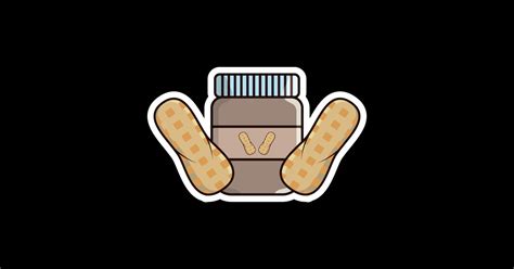 Peanut Butter Jar With Peanuts Sticker Vector Illustration Food Object