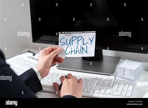 Writing Displaying Text Supply Chain Business Showcase System Of