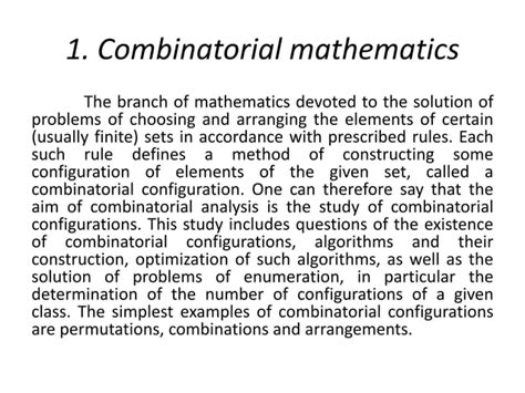 Combinatorial Analysis Pptx