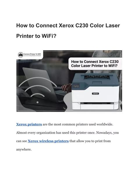 Ppt How To Connect Xerox C230 Color Laser Printer To Wifi Powerpoint