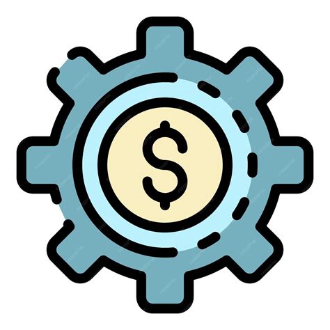 Premium Vector Finance Money Gear Icon Outline Finance Money Gear Vector Icon Color Flat Isolated