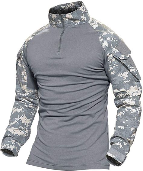 Magcomsen Mens Tactical Military Shirts 14 Zip Long Sleeve Shirt With