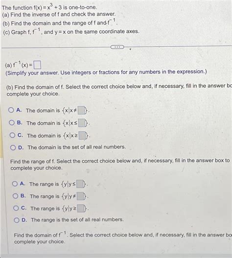 solved the function f x x3 3 ﻿is one to one a ﻿find the