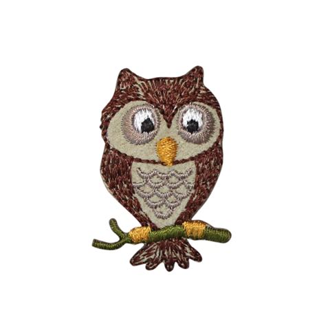 Appliqué Owl Brown Brown 38 Mm X 30 Mm 1 Piece Card
