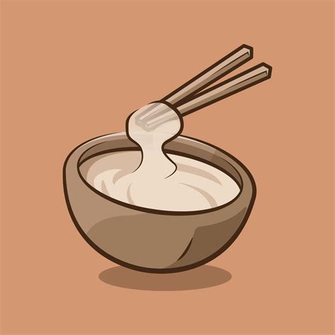 Digital Asset Of Papeda Food Cartoon Illustration Available For Sticker And Background Design