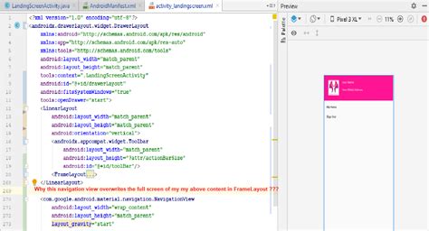 Android Studio Why My Navigationview Overwrites The Content Of The