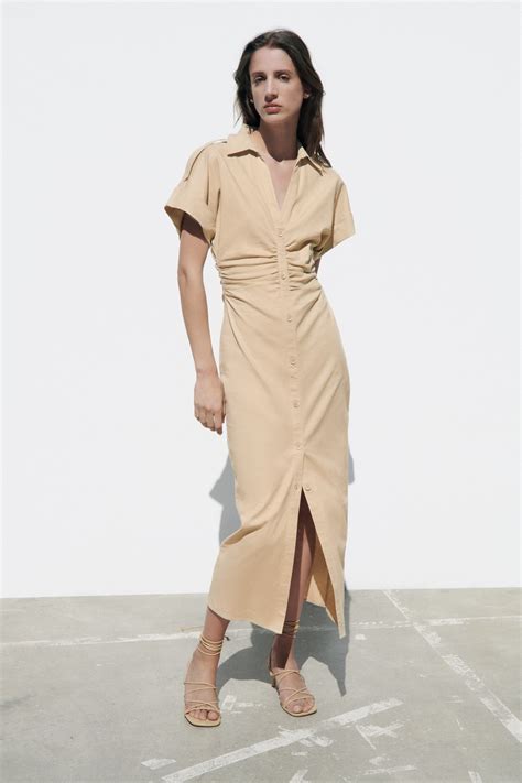 Zara Belted Linen Blend Midi Dress Mall Of America®