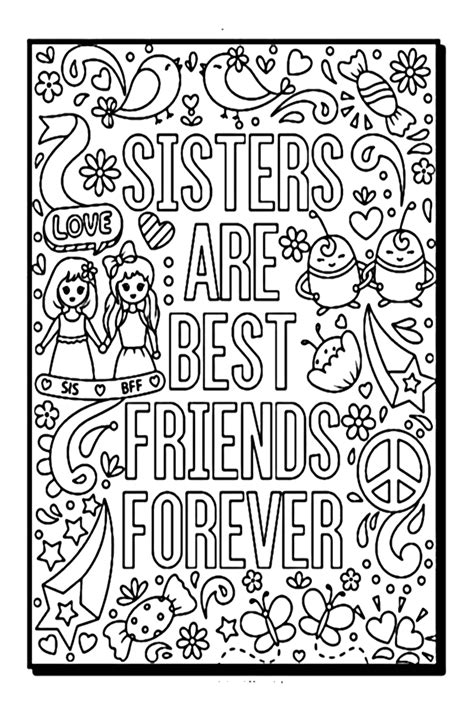 Sisters Forever Coloring Pages