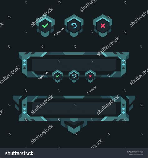 Vector Game Ui Asset Set Collection Stock Vector Royalty Free