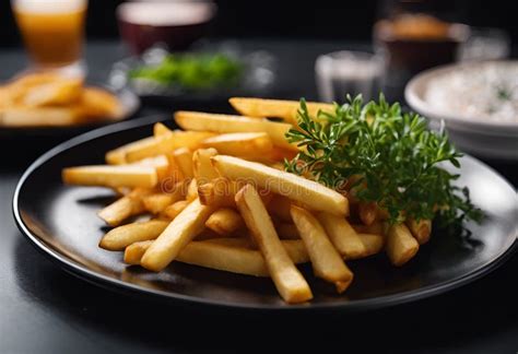 Plate Of French Fries Or Chips Stock Illustration Illustration Of
