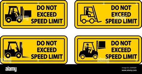Do Not Exceed Speed Limit Label Sign On White Background Stock Vector