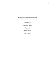 Executive Functioning Problem Solving Docx 1 Executive Functioning