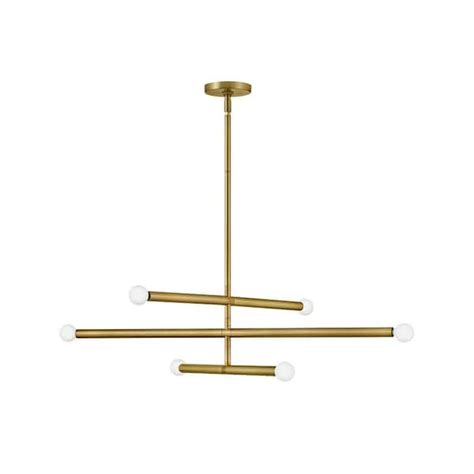 Lark Millie 6 Light Lacquered Brass Convertible Linear Pendant Light