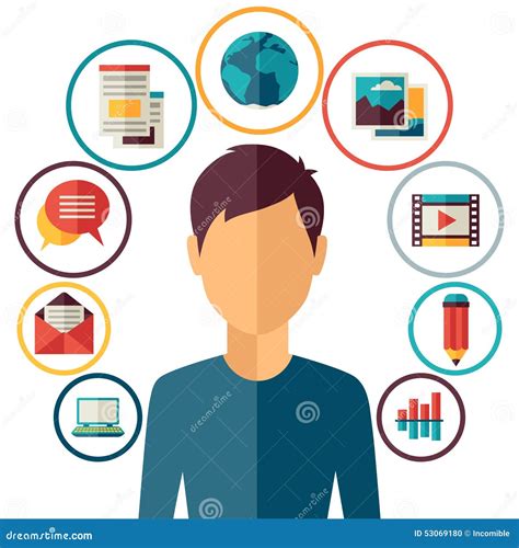 Blog Concept Illustration In Flat Design Style Stock Vector