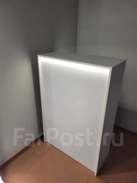 Ресепшен с подсветкой и полкой прямоугольный дсп тумба офис прихожая новый в наличии