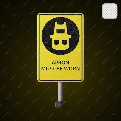 Premium Psd Apron Must Be Worn Safety Equipment 3d Illustration