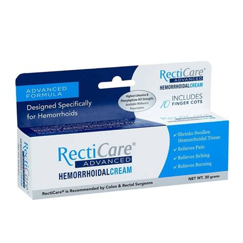 Recticare Advanced Hemorrhoidal Cream 1source