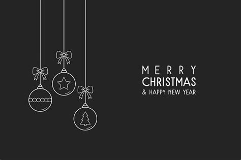 매달린 싸구려와 인사말이 있는 간단한 크리스마스 카드 크리스마스 장식입니다 벡터 갈란드 장식품에 대한 스톡 벡터 아트 및 기타 이미지 갈란드 장식품 개념 검은색