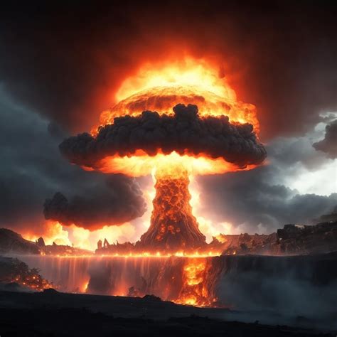 Premium Photo A Nuclear Explosion An Explosion Of Colossal Power A