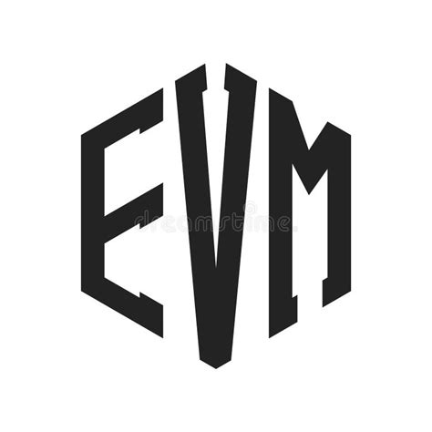 Evm Logo Design Initial Letter Evm Monogram Logo Using Hexagon Shape Stock Vector
