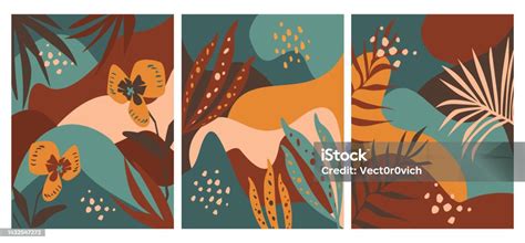 추상 언덕 꽃 단풍 유기 모양 풍경 현대 미술 풍경 밝은 대담한 식물 추상 인쇄물 벡터 일러스트 레이 션 그래픽 코코넛에 대한 스톡 벡터 아트 및 기타 이미지 Istock