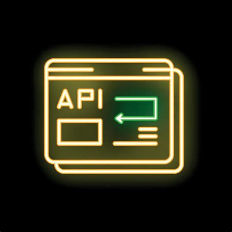 Neon Icon Of Api Software Development Representing Programming