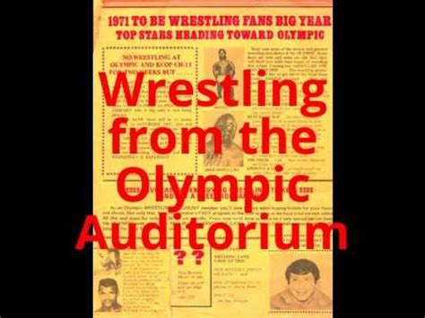 Wrestling From The Olympic Auditorium Youtube