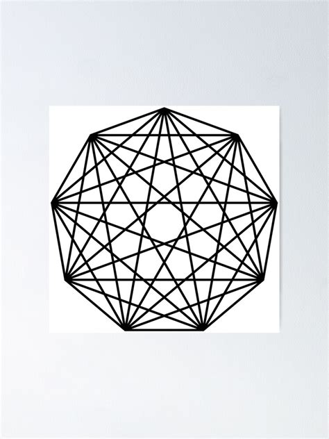 Nonagon Shape Black Poster For Sale By Keplercat Redbubble
