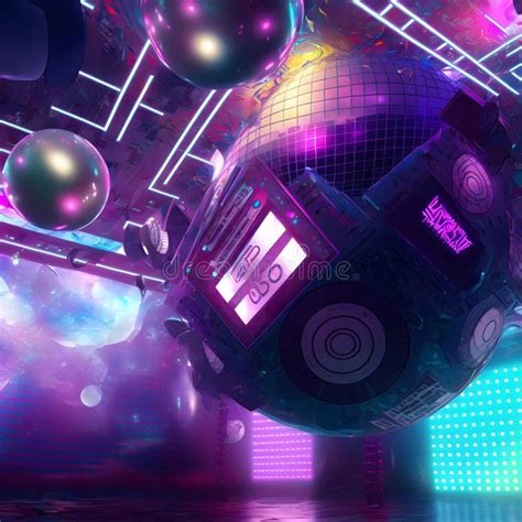 Abstract Disco Club Background Neural Network Generated Art Stock