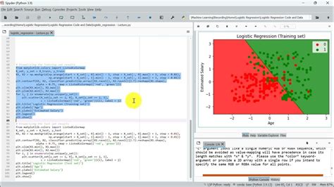 Classification Logistic Regression 07 Visualization Of Results Youtube
