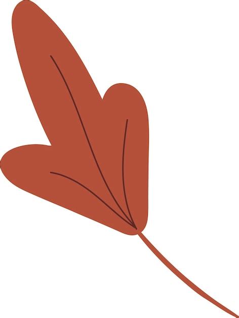 Folha De Outono Simples Na Cor Vermelha Elemento De Design De Outono