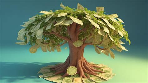 Premium Ai Image Money Tree With Dollar Bill Leaves