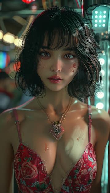 Premium Photo Woman In Red Bra Top Posing