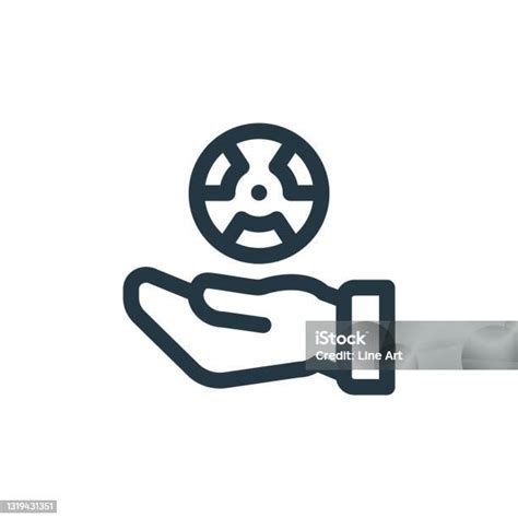 원자력 에너지 개념에서 핵 에너지 아이콘 벡터 핵 에너지 편집 가능한 스트로크의 얇은 선 그림 웹 및 모바일 앱 로고 인쇄 미디어에 사용하기 위한 핵 에너지 선형 기호 0