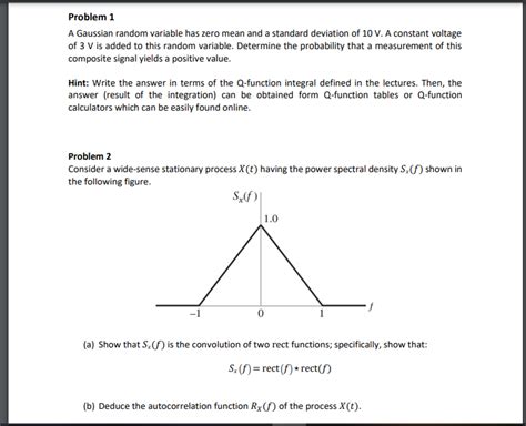Solved Problem 1 A Gaussian Random Variable Has Zero Mean Chegg