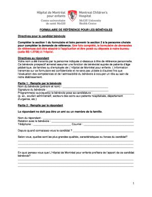 Remplissable En Ligne 1 FORMULAIRE DE R F RENCE POUR LES B N VOLES