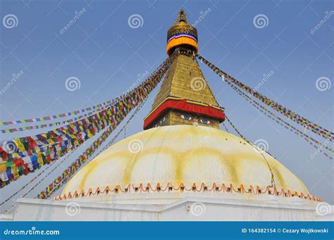 Boudhanath Stupa Em Katmandu Nepal Foto De Stock Imagem De Branco Maior 164382154