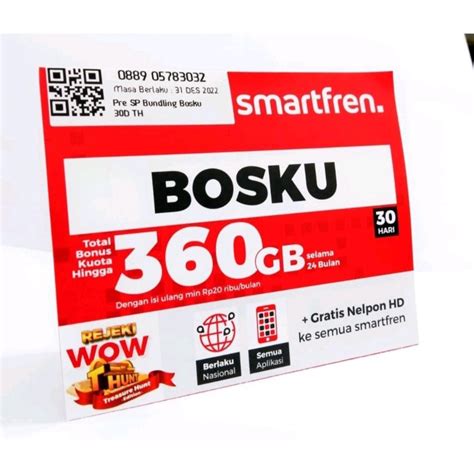 Jual Sim Card Kartu Perdana Smartfren Bosku Shopee Indonesia