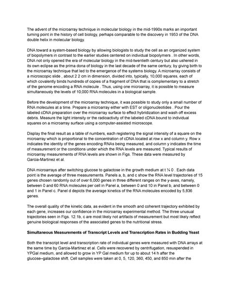Biology Notes 25 The Advent Of The Microarray Technique In Molecular