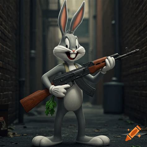 Bugs Bunny In A Suit With A Gun