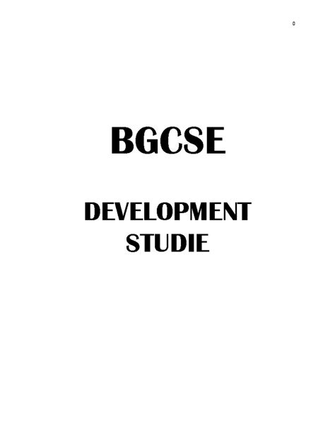 Bgcse Dvs Development Studies Overview And Key Concepts Studocu